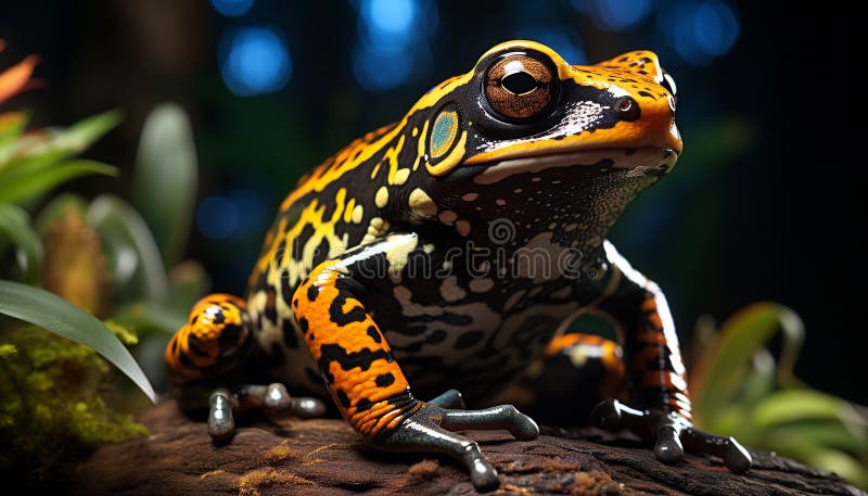 A Cute, Small, Yellow Toad Sitting in a Tropical Forest Generated by AI ...