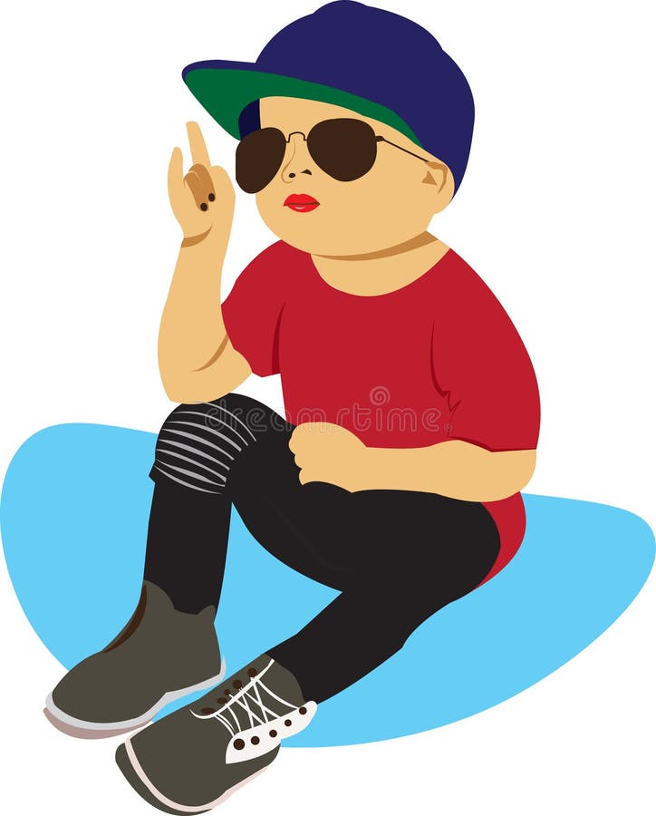 Cute Smart Boy Character stock illustration. Illustration of play ...