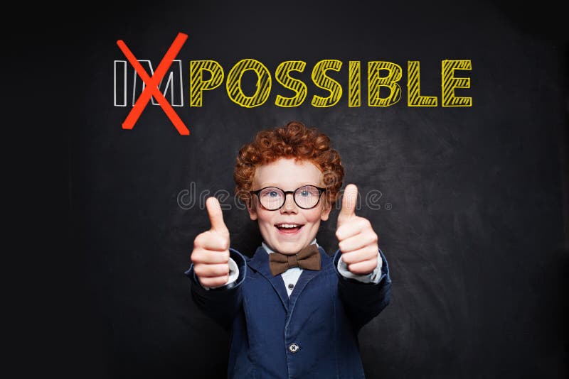 Cute Smart Kid Having Fun Against Background with Text Possible Stock ...