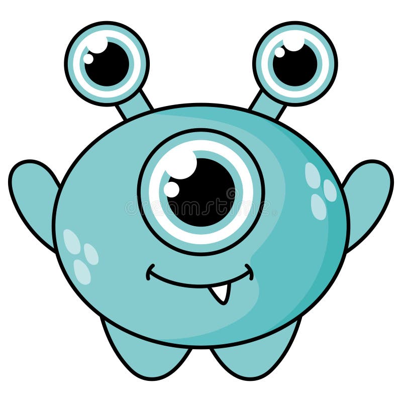 Cute Smile Monster Creature Stock Vector - Illustration of creature ...