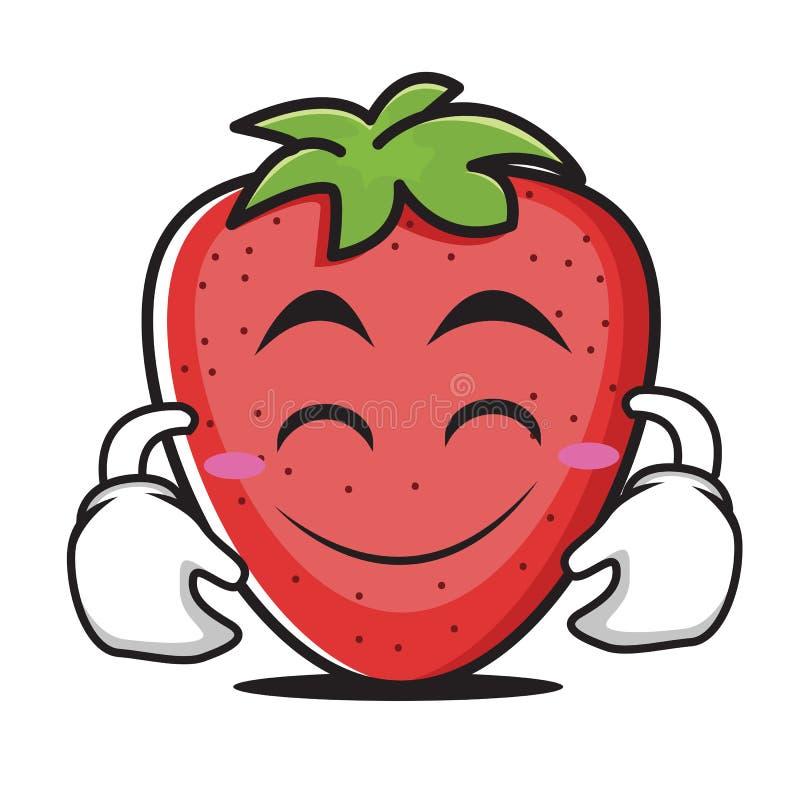 Cute Smile Strawberry Cartoon Character Stock Vector - Illustration of ...