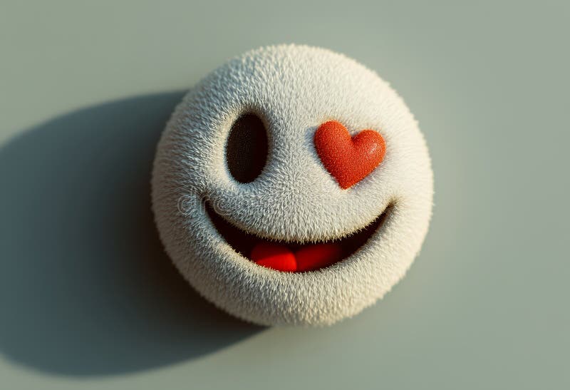 Cute Smiley Face with Heart Eye Stock Illustration - Illustration of ...