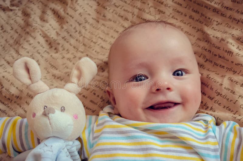 Cute smiling baby stock photo. Image of childhood, mouse - 59571498