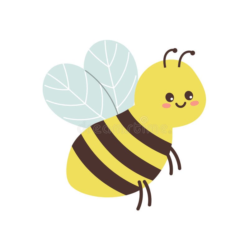 Cute Smiling Bee. Design Element for Postcard, Card, Sticker, Print ...