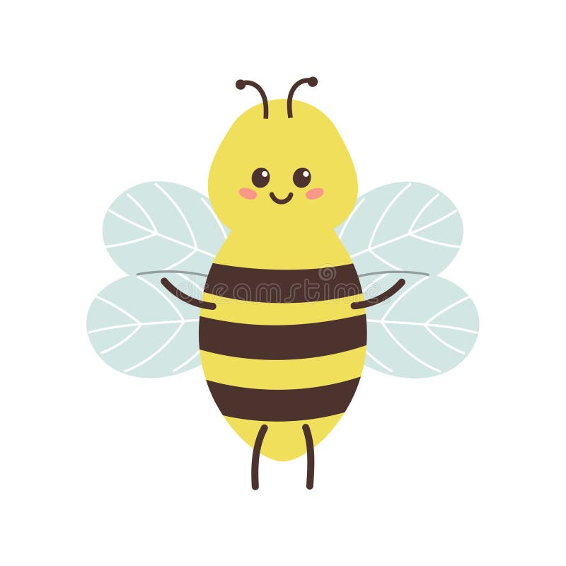 Cute Smiling Bee. Design Element for Postcard, Card, Sticker, Print ...