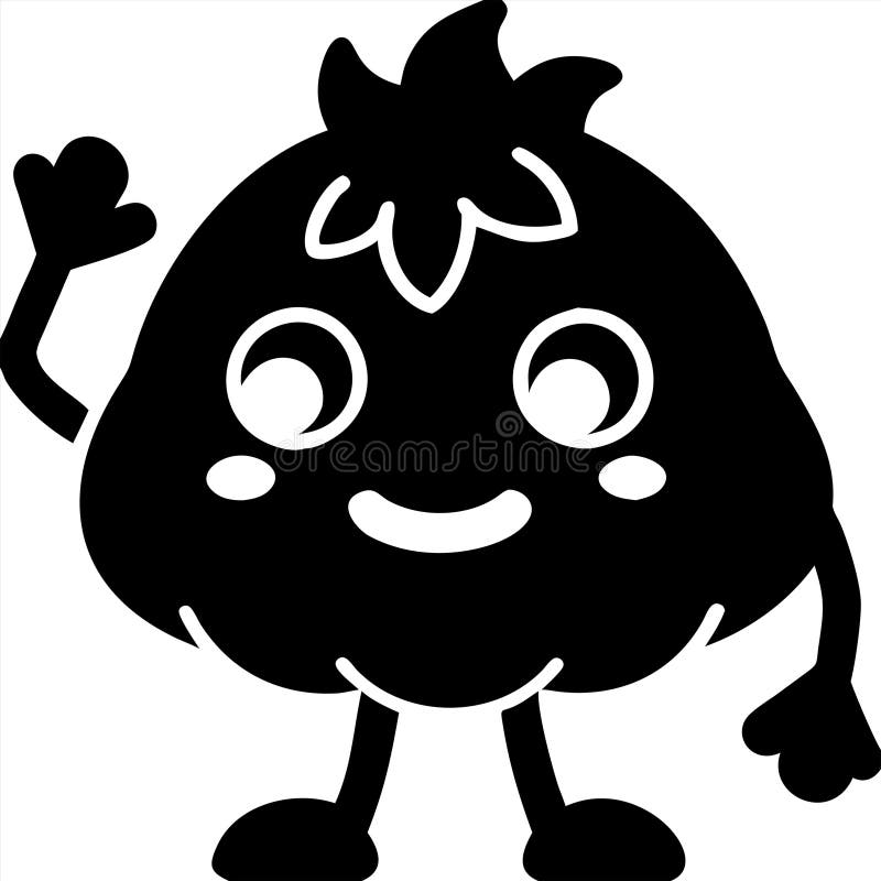 Cute Smiling Berry Character with Playful Expression Vector Art Stock ...