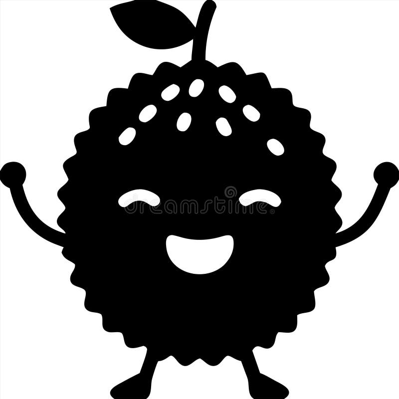 Cute Smiling Berry Character Vector Art with Leaf and Arms Stock ...