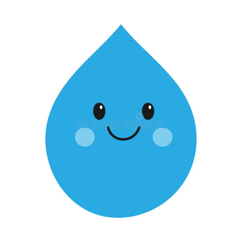 Cute Smiling Blue Water Drop. Clean Water Symbol Stock Vector ...