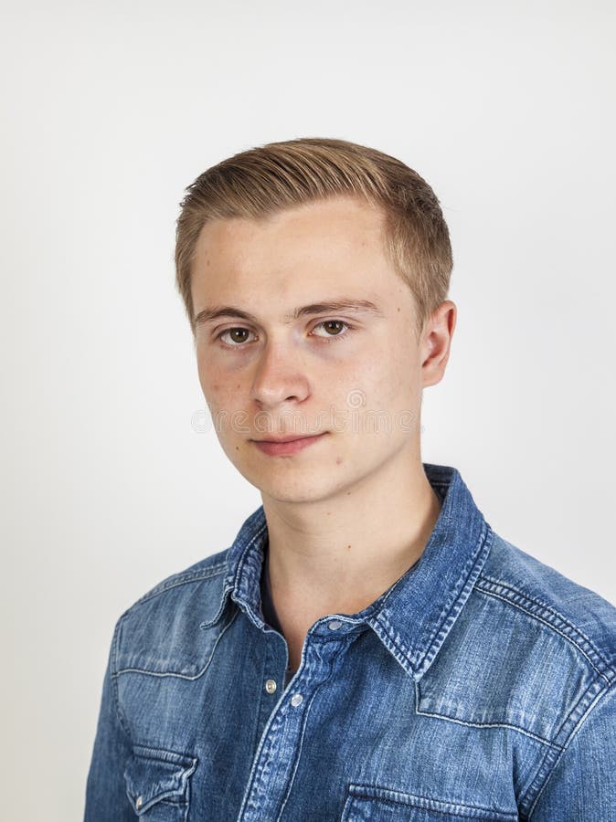 Cute Smiling Boy Posing in Studio Stock Image - Image of portrait ...