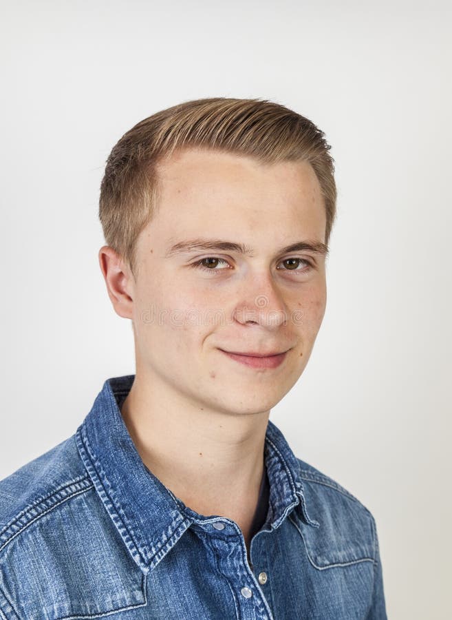 Cute Smiling Boy Posing in Studio Stock Photo - Image of beauty ...