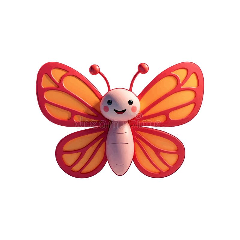 A Cute Smiling Butterfly Vector Illustration Stock Vector ...
