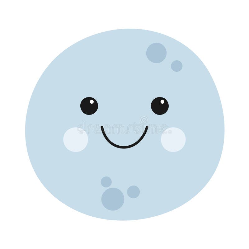 Cute Smiling Cartoon Character of Moon. Stock Vector - Illustration of ...