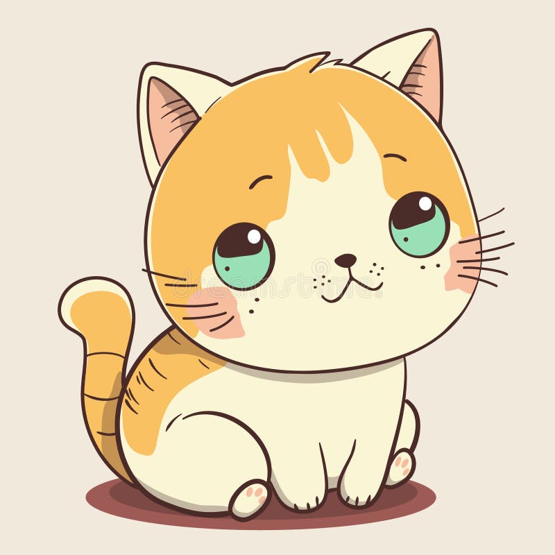 Cute Smiling Cartoon Kitten Stock Vector - Illustration of cartoon ...