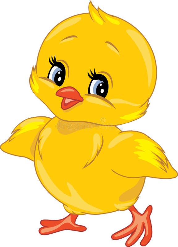 Cute Smiling Chick Isolated on White Stock Vector - Illustration of ...