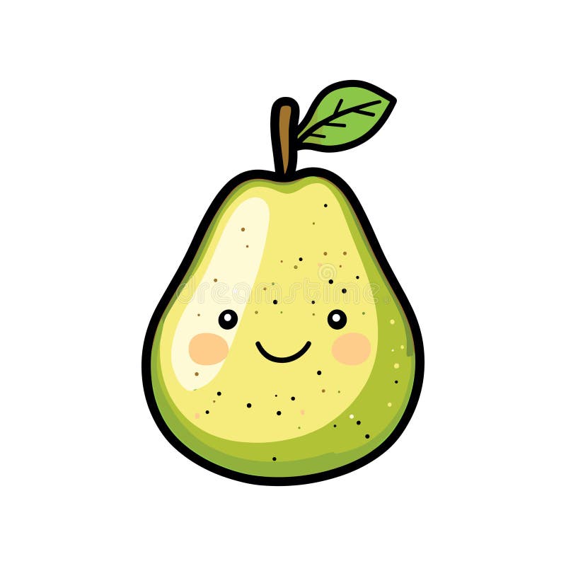 Cute Smiling Childlike Pear AI Generated Stock Illustration ...