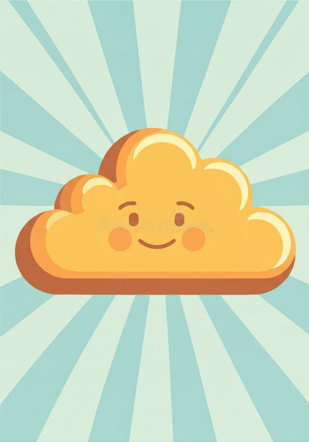 Cute Smiling Cloud Character with a Cheerful Expression and Soft Colors ...