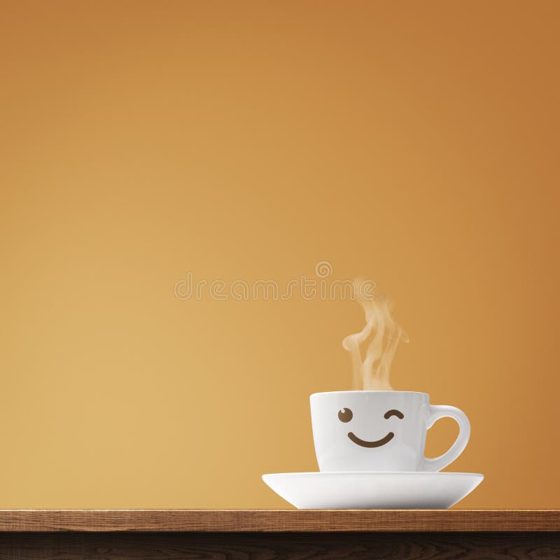 Cute Smiling Coffee Cup Character Stock Image - Image of happy, enjoy ...