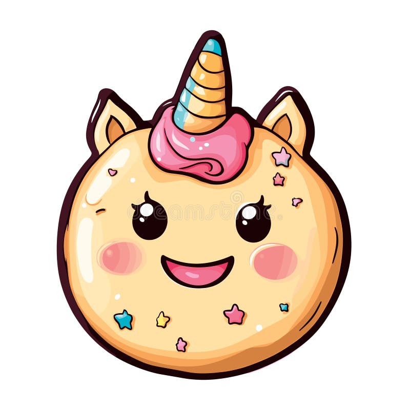 Cute Smiling Cookie in Form of Unicorn AI Generated Stock Vector ...