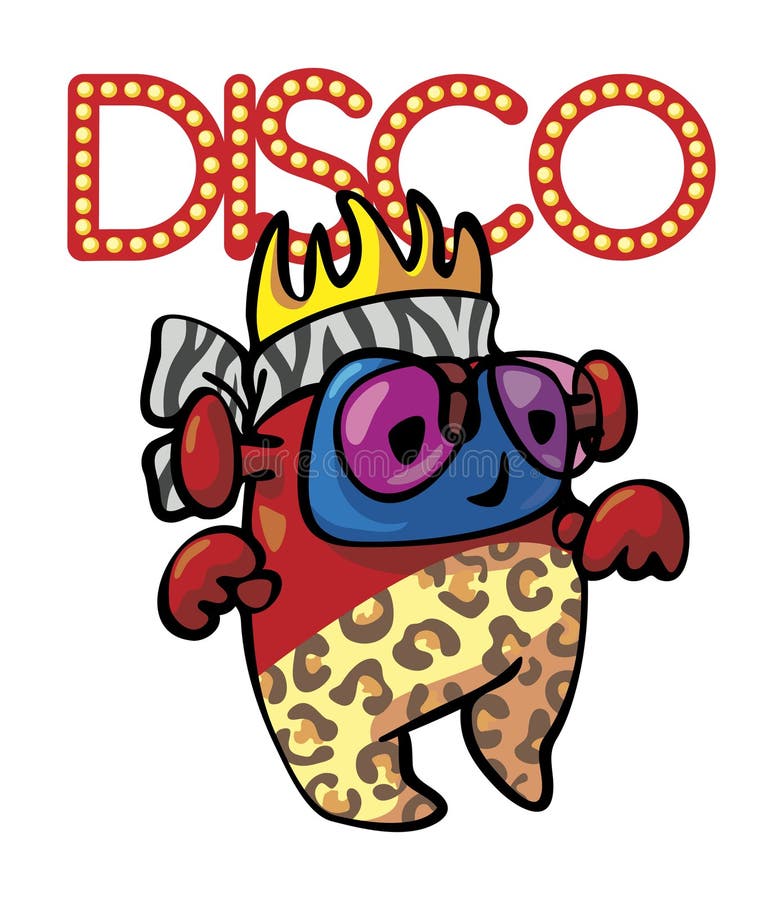 Cute Disco Dancer Robot in Leopard Pants Stock Vector - Illustration of ...