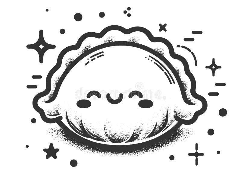 Cute Smiling Dumpling Vector Illustration Stock Illustration ...