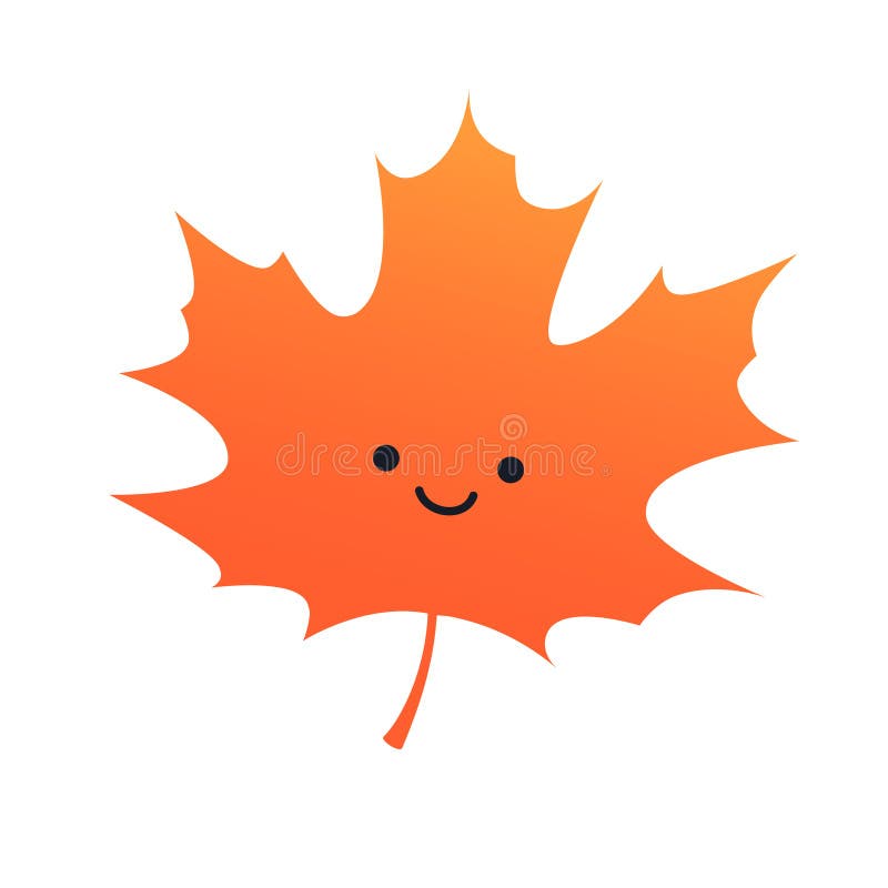 Cute Smiling Face on a Brown and Golden Autumn Fallen Maple Tree Leaf ...