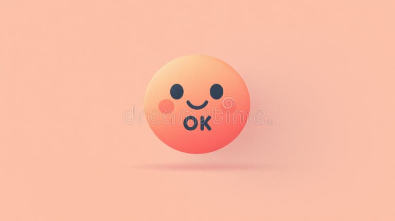 Cute Smiling Face Emoji with an Ok Expression Stock Illustration ...