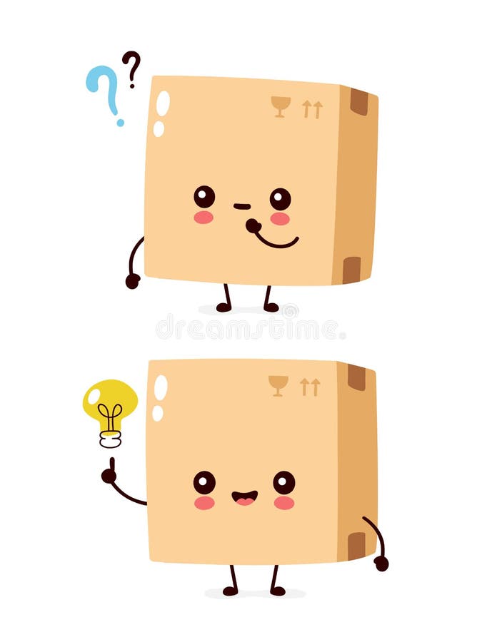 Cute Smiling Happy Parcel,delivery Box Stock Vector - Illustration of ...