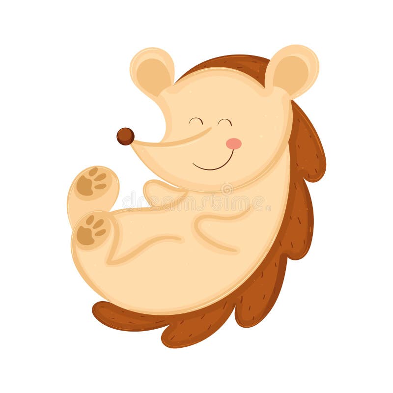 Cute Smiling Hedgehog Lying Down with Simple Design Vector Stock ...