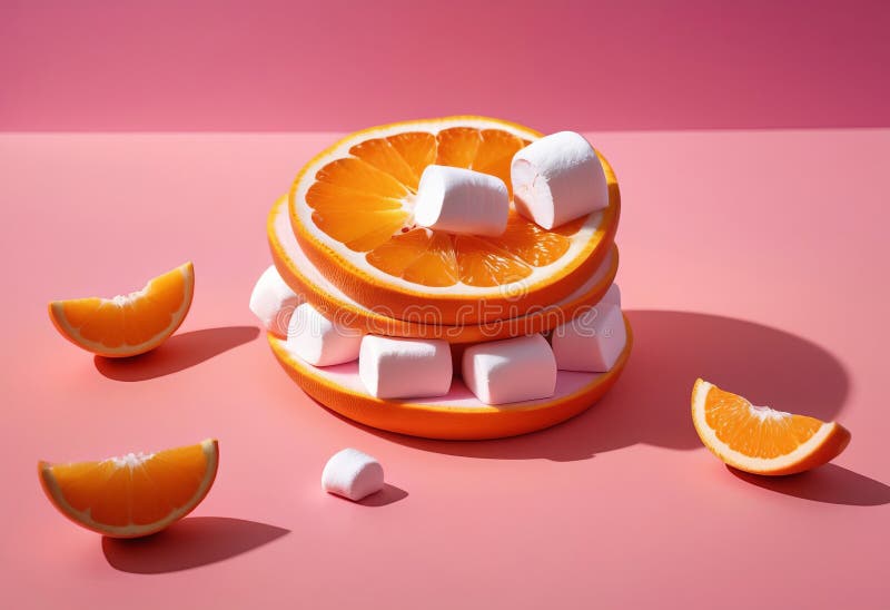 A Cute, Smiling Marshmallow-like Character with Orange Slices on Top ...