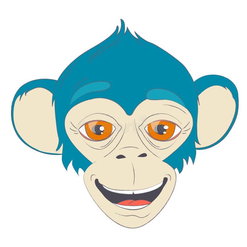 Cute Smiling Monkey Portrait Stock Vector - Illustration of doodle ...