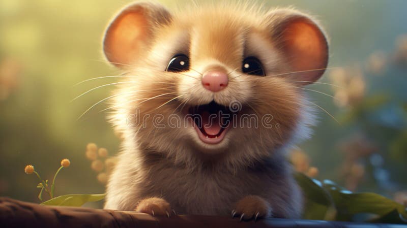 Cute Smiling Mouse among the Grass. Stock Photo - Image of outdoor ...