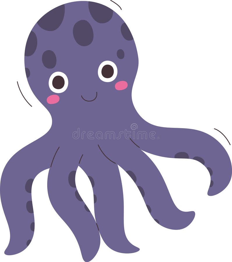 Cute Smiling Octopus stock vector. Illustration of spots - 374391687