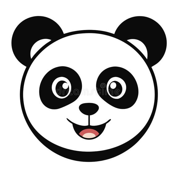 Cute Smiling Panda Head Vector Art Stock Vector - Illustration of smile ...