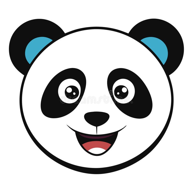 Cute Smiling Panda Head Vector Art Stock Vector - Illustration of ...