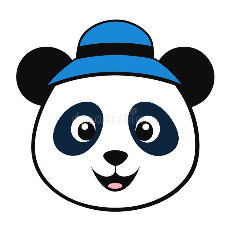 Cute Smiling Panda Head Vector Art Stock Vector - Illustration of ...