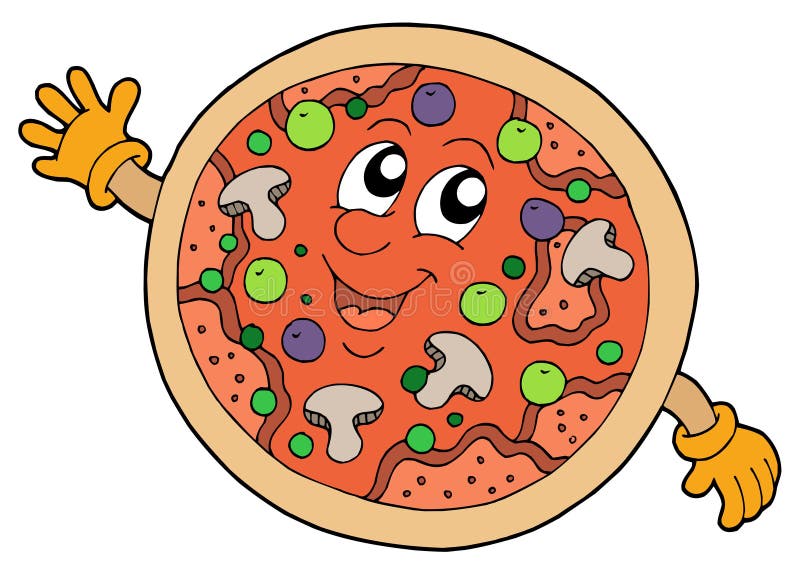 Cute smiling pizza stock vector. Illustration of pastry - 6773620