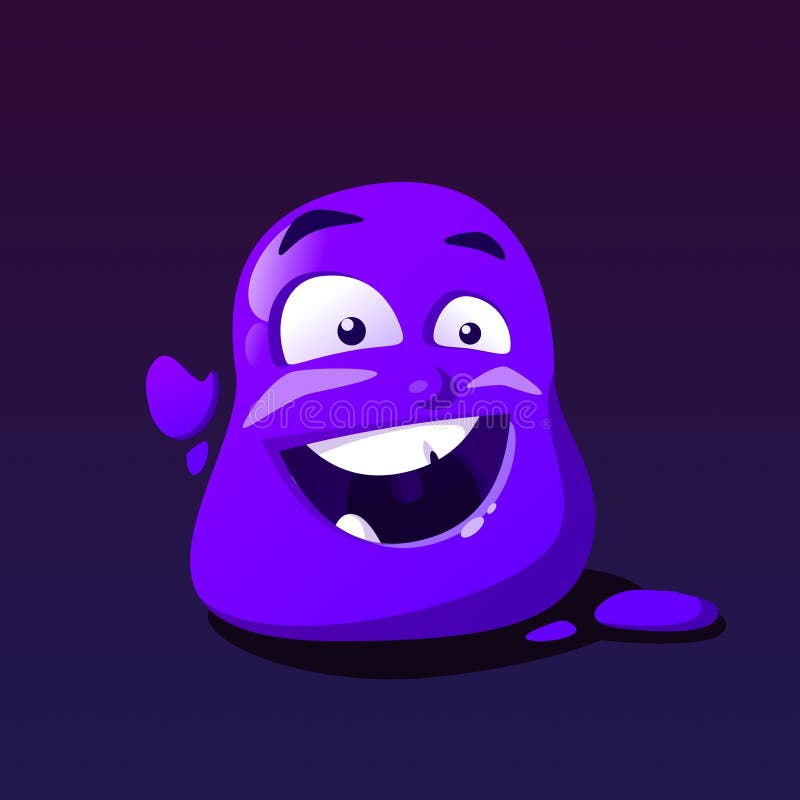 Cute Smiling Purple Jelly Character Stock Vector - Illustration of ...