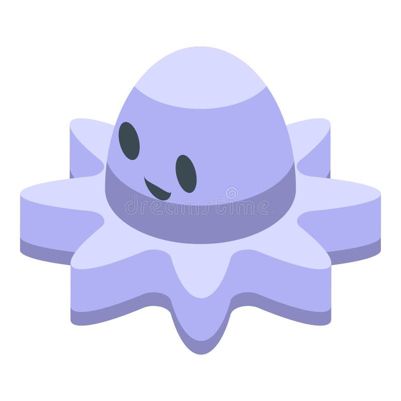 Cute Smiling Purple Octopus is Sitting and Relaxing Stock Illustration ...