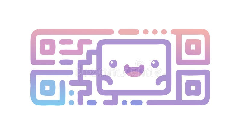 Cute Smiling QR Code Cartoon Character, Vector Design Generative AI ...