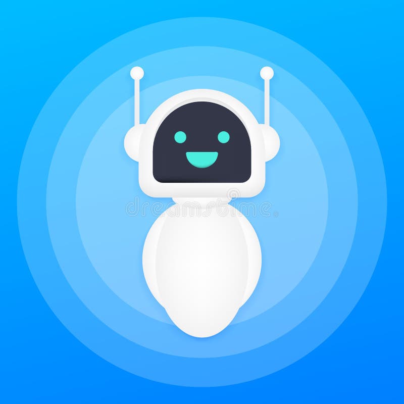 Cute Smiling Robot, Chat Bot Say Hi.Vector Modern Flat Cartoon ... Cute Smiling Robot, Chat Bot Say Hi.Vector Modern Flat Cartoon ...