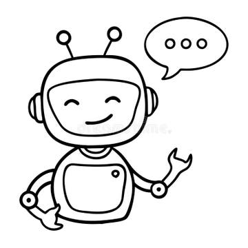 Cute Smiling Robot with Speech Bubble Vector Illustration for Kids and ...