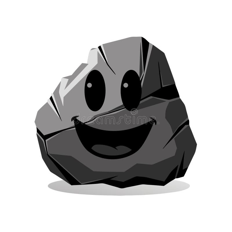 Cute Smiling Rock Cartoon Vector for Kids Illustrations and Educational ...