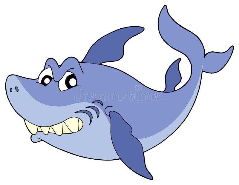 Cute Smiling Shark Vector Illustration Stock Vector - Illustration of ...