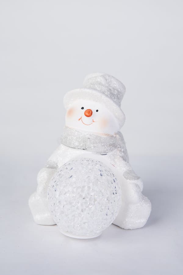 Cute Smiling Snowman with the Snowball Stock Image - Image of snowball ...