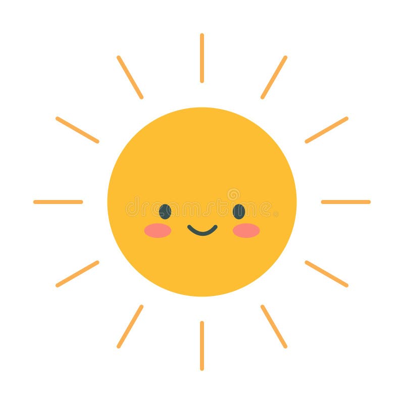Cute smiling sun. Vector stock illustration. Illustration of symbol ...