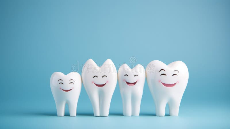 Cute Smiling Tooth Family AI Generated Stock Illustration ...