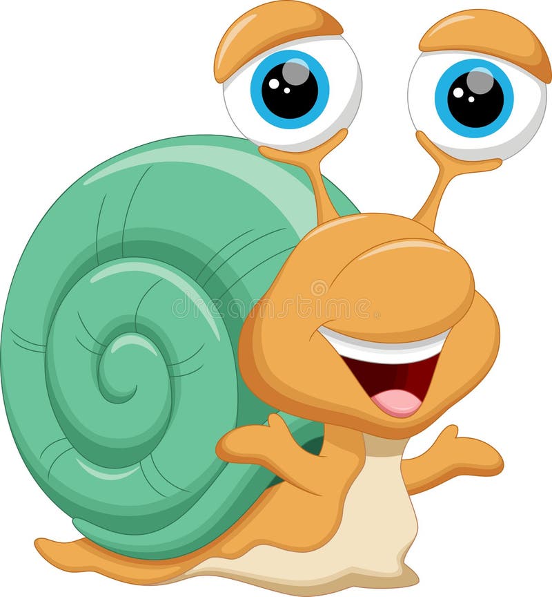 Cute snail cartoon stock illustration. Illustration of detail - 58034803