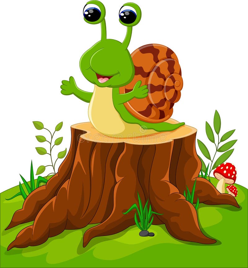Cute snail cartoon stock vector. Illustration of nature - 74622850