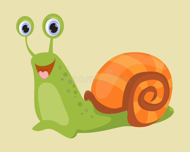 Cute Snail Cartoon with Red Mushroom Stock Vector - Illustration of ...