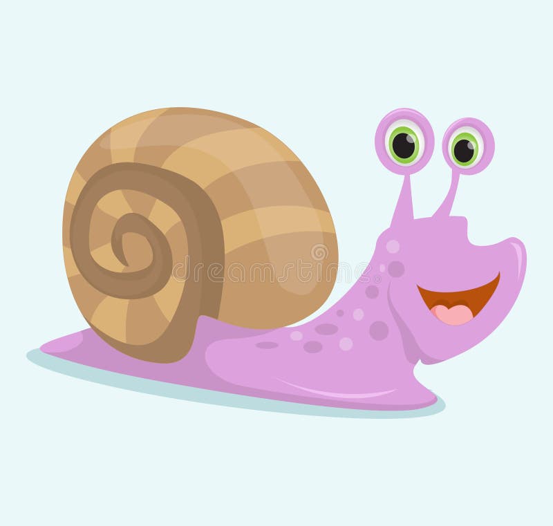 Cute Snail Cartoon with Red Mushroom Stock Vector - Illustration of ...